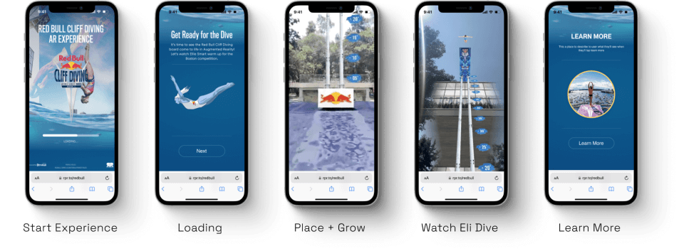 WebAR diving experience for Red Bull’s extreme sports event